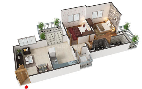 2 BHK Apartment / Flat for sale in Elena Homes Ravet Pune - 937 Sq. Ft ...