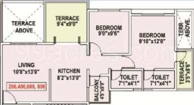 2 BHK Apartment / Flat for sale in Elena Homes Ravet Pune - 937 Sq. Ft ...