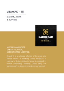 Badhekar Vinayak 15 Kothrud, Pune Resale Price List, Brochure, Floor Plan, Location Map & Reviews