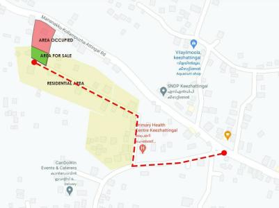 Residential land / Plot for sale in Attingal Trivandrum - 726 Sq. Yard.