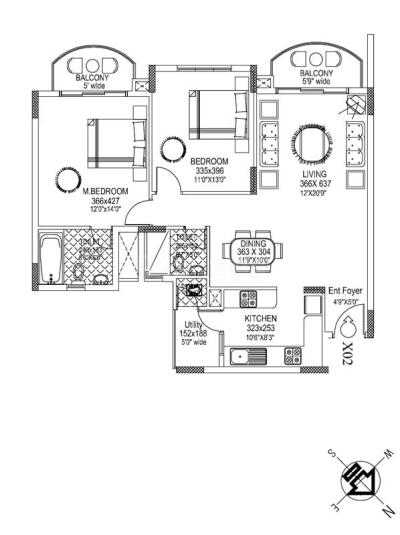 2 BHK Apartment / Flat for sale in Purva Eternity Kakkanad Kochi - 1290 ...