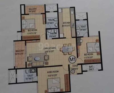 3 BHK Apartment / Flat for sale in Prestige Falcon City Kanakpura Road ...