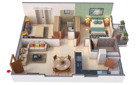 2 BHK Apartment / Flat for sale in Vedant Vayun Begur Road Bangalore ...